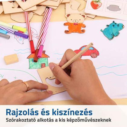 Fából készült sablonok átrajzoláshoz 100 db | AjandekKozpont.hu