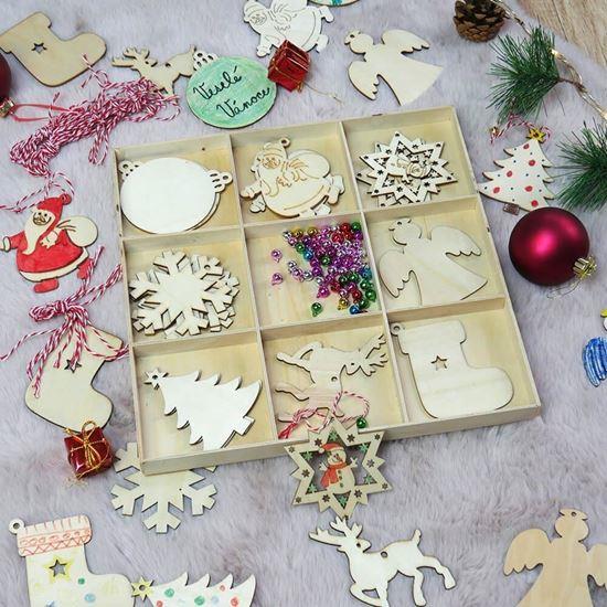 Fa Karácsonyi Díszek - 32 darab kiszínezéshez | AjandekKozpont.hu